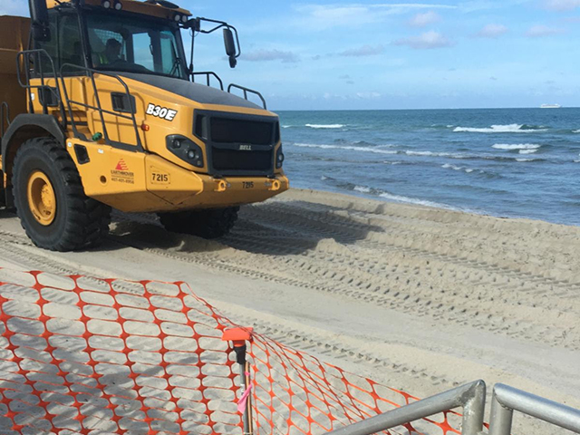 Beach Renourishment Sand Tilling - Hollywood Beach Business Association